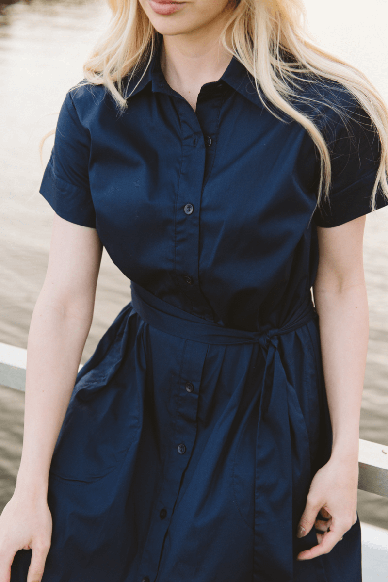 Gabbi Navy Shirt Dress – Trinity Design Co.