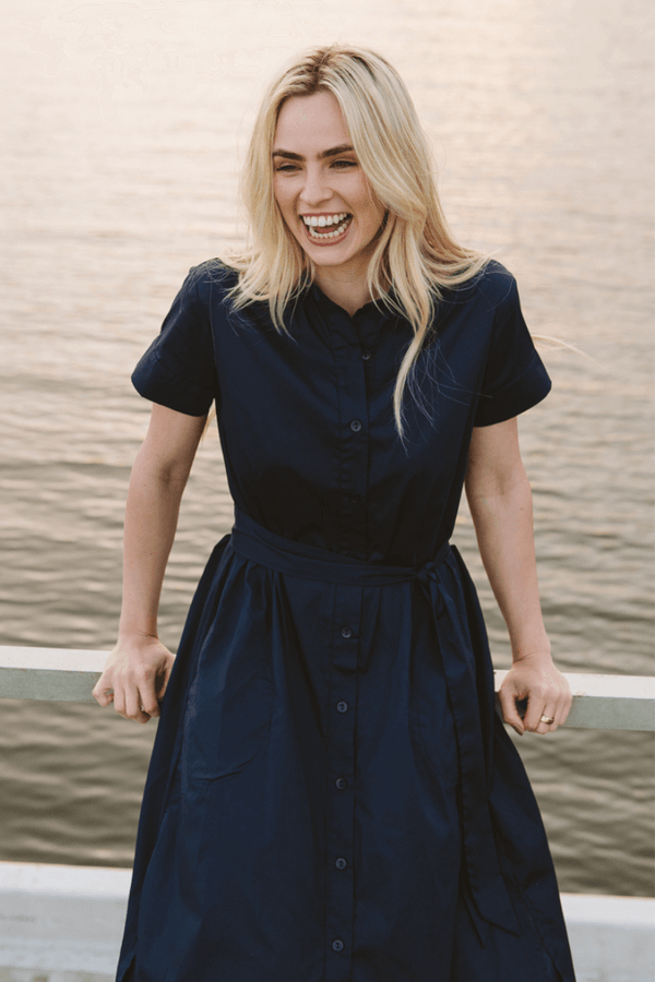 Gabbi Navy Shirt Dress – Trinity Design Co.